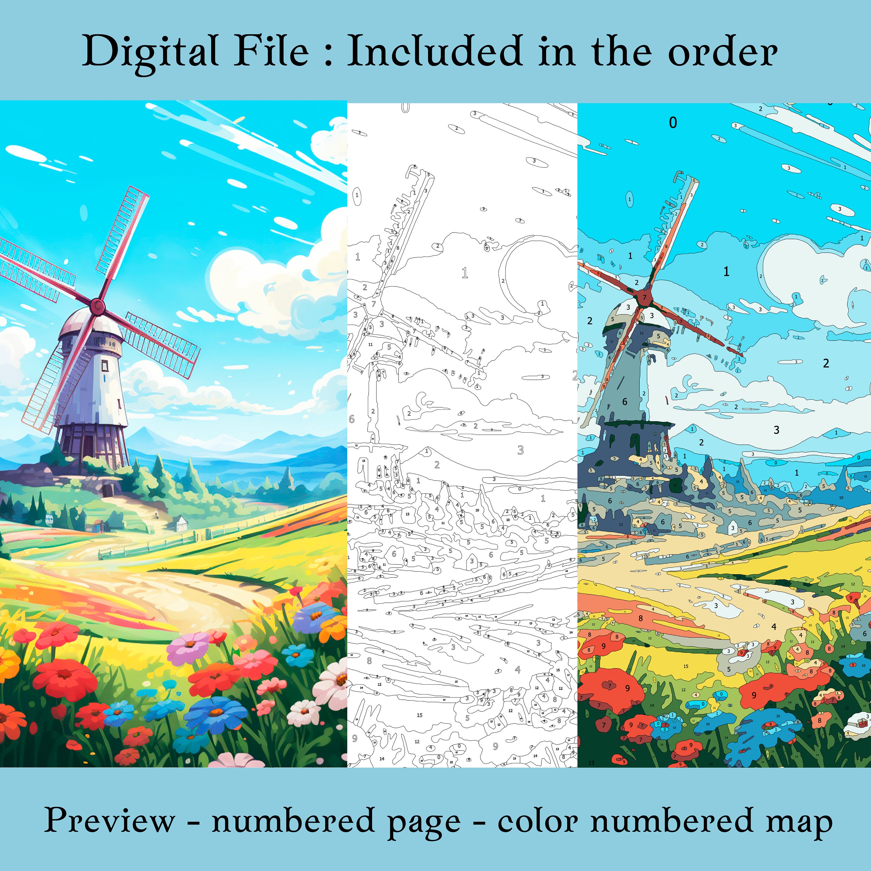 Color by Number for Adult,paint by Number Printable,5 Enchanting ...