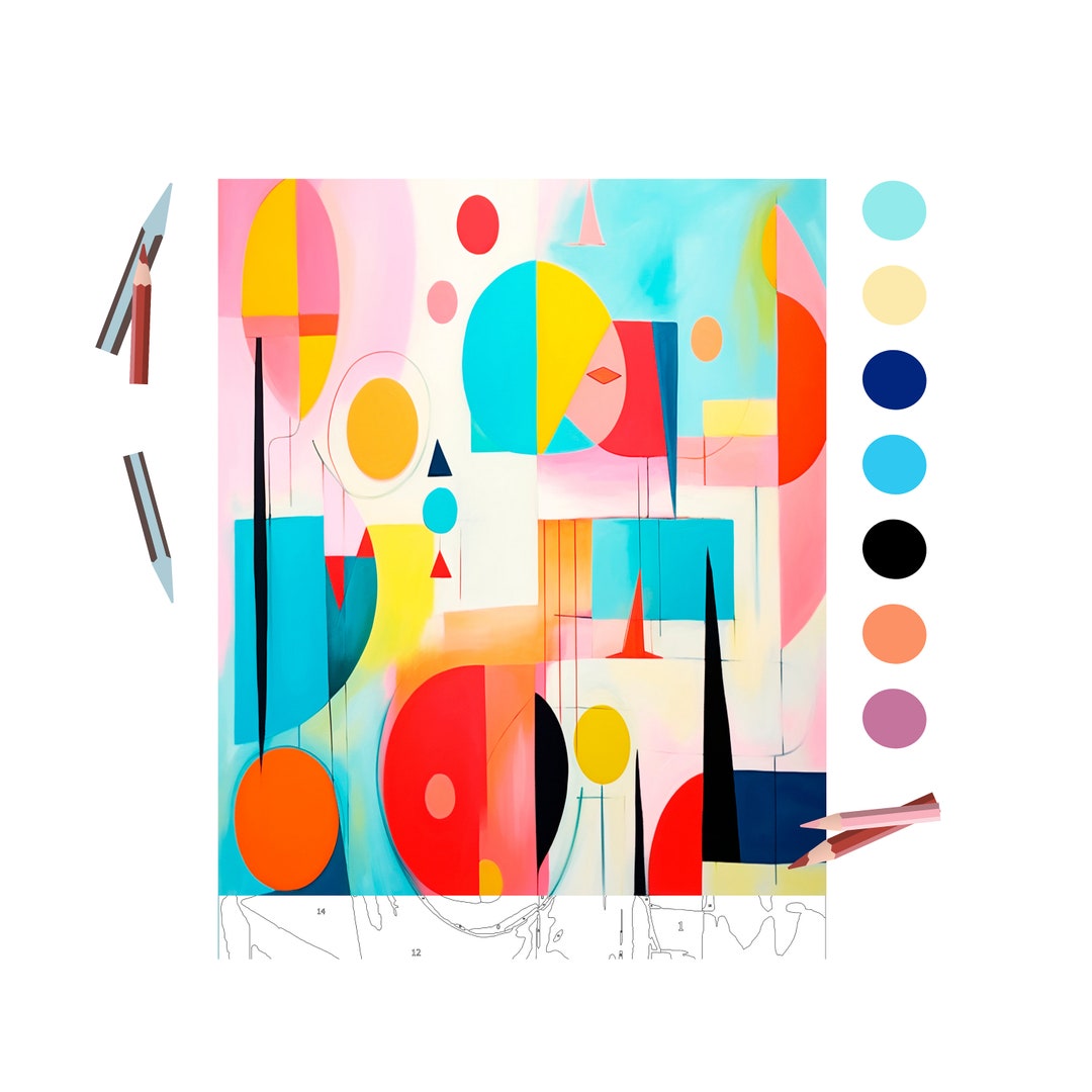 Color by Number for Adult, Paint by Number Printable,abstract Wall Art ...