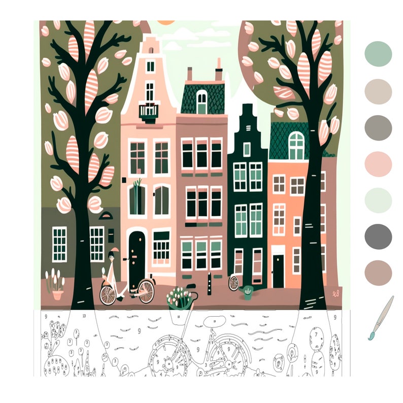 Color by Number for Adultpaint by Number Printable City - Etsy