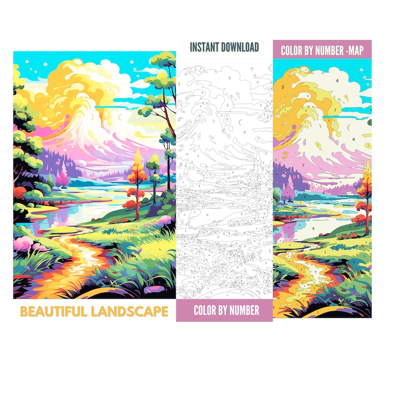 Color by Number for Adult, Paint by Number Printable,beautiful ...