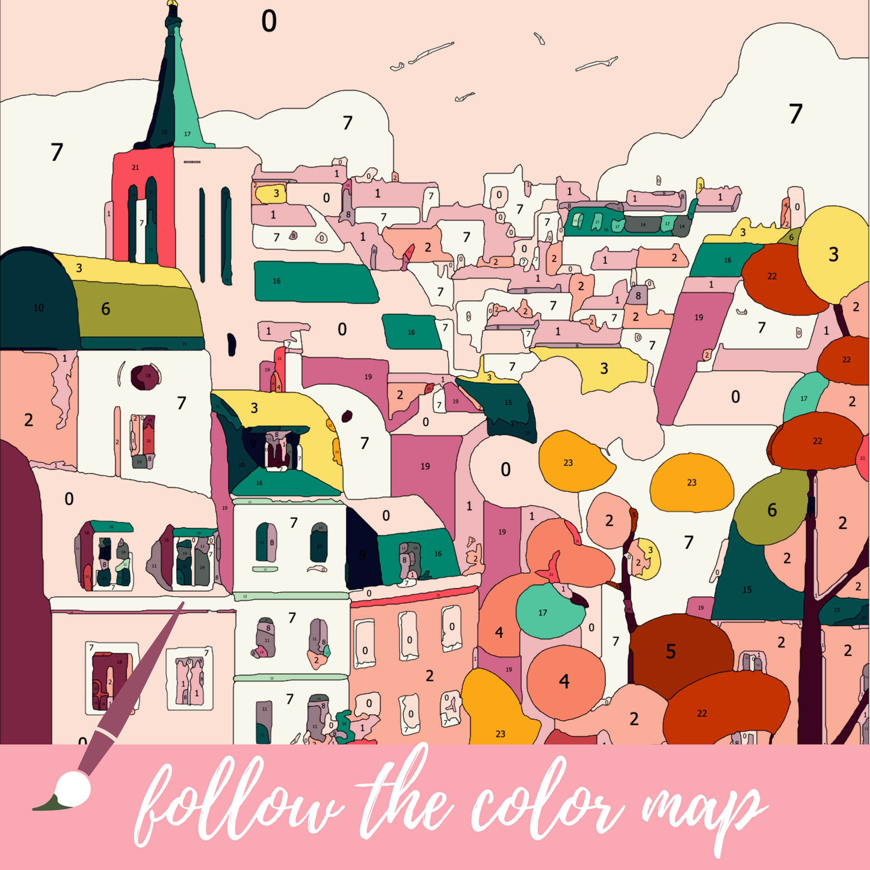 Color by Number for Adult, Paint by Number Printable, Bohemia Paris ...