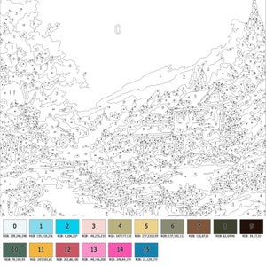 Color by Number for Adult, Paint by Number Printable,mountain Landscape ...