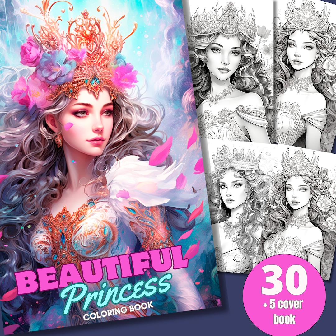 30 Fairy Princess Coloring Book - Adults Coloring Pages,instant ...