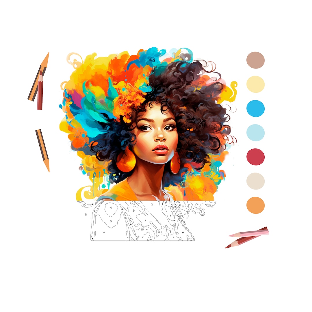 Color by Number for Adult,paint by Number Printable,beautiful Black ...