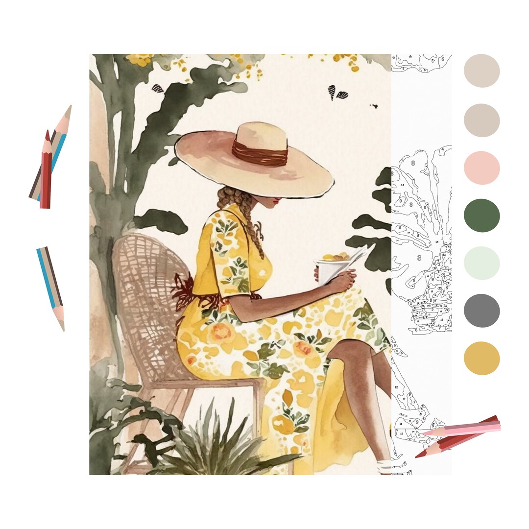 Color by Number Printable,paint by Number for Adult,woman Mexico,jo ...