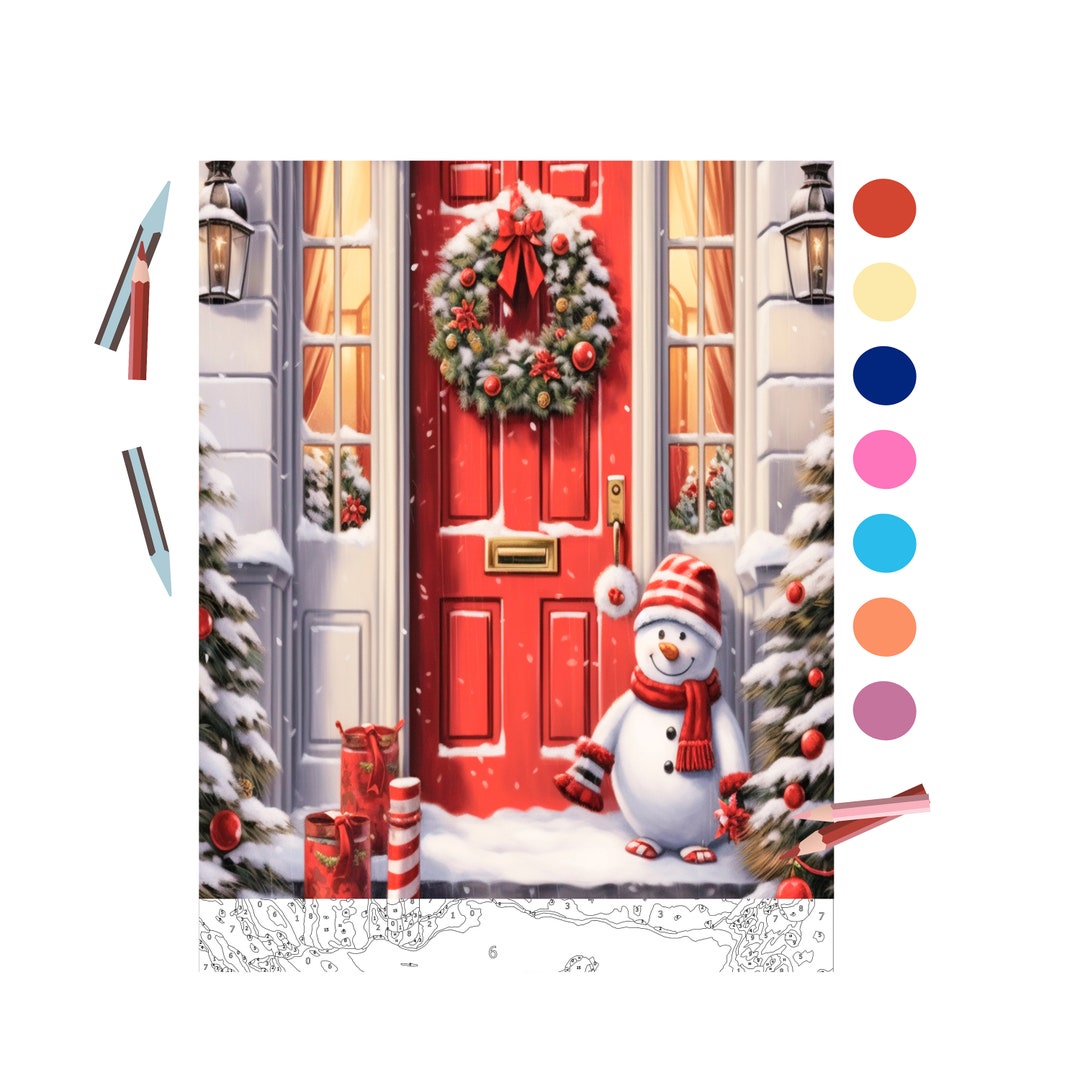 Color by Number for Adult,paint by Number Printable,christmas Snowman ...