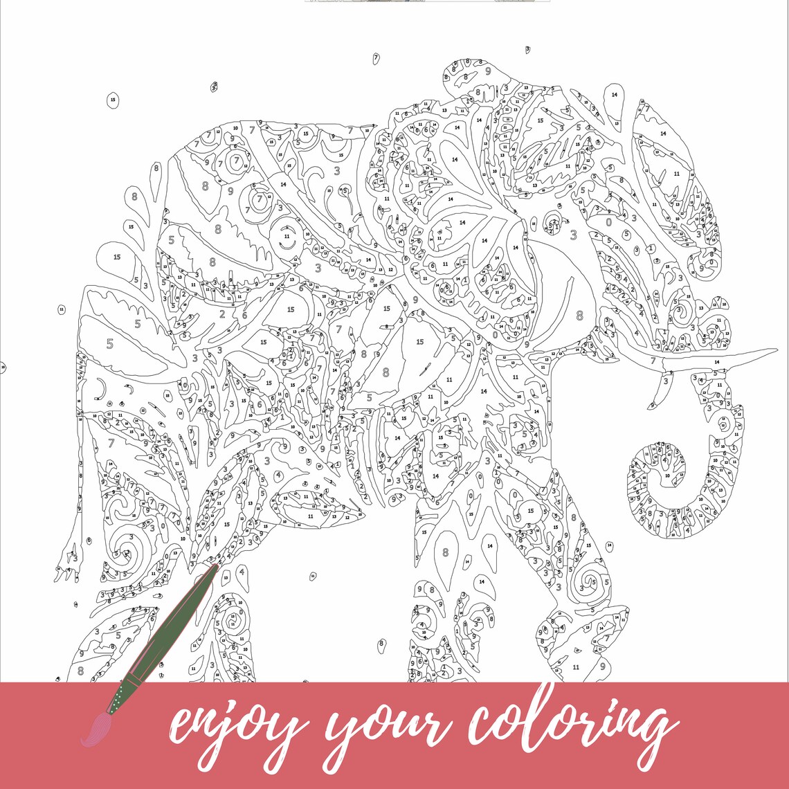 Color by Number for Adultmandala Animal Paint by Number - Etsy