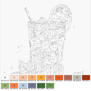 Color by Number for Adult,paint by Number Printable, Cocktails ...