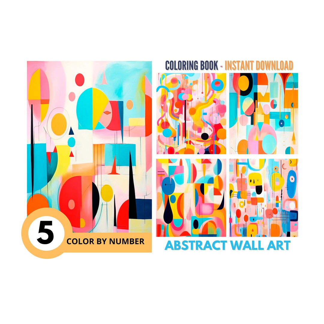 Color by Number for Adult,paint by Number Printable,5 Wall Art ...