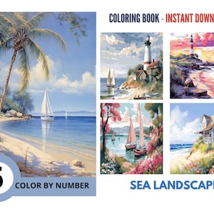 Bundle 30 Color by Number for Adult, Paint by Number Printable ...