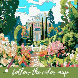 Color by Number for Adult, Paint by Number Printable, Beautiful Garden ...