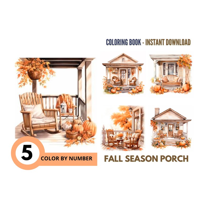 Color by Number for Adult,paint by Number Printable,20 Fall Season ...