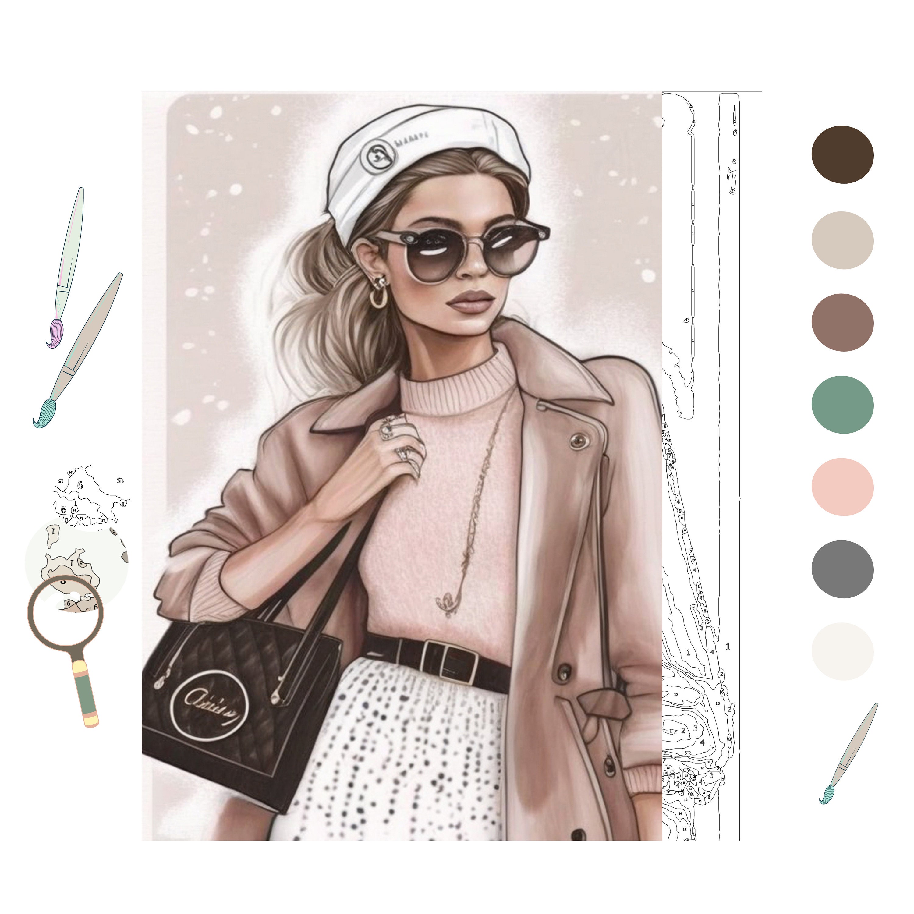 Color by Number Printablepaint by Number for Adult Woman by - Etsy