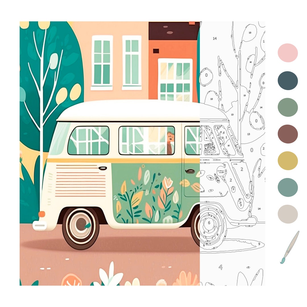 Color by Number Printable,paint by Number Adult,vintage Car, by Jo ...