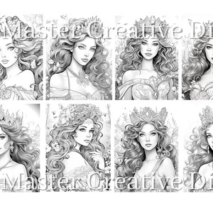 130 Bundle Beautiful Woman,coloring Pages for Adults,grayscale Coloring ...