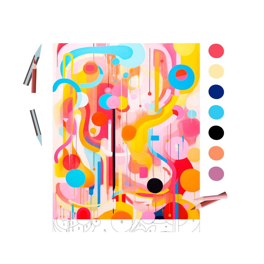Color by Number for Adult, Paint by Number Printable,abstract Wall Art ...