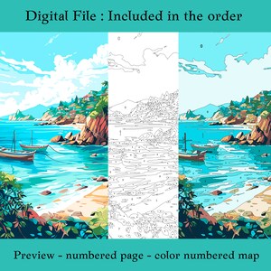 Color by Number for Adult, Paint by Number Printable, Sea Landscape ...