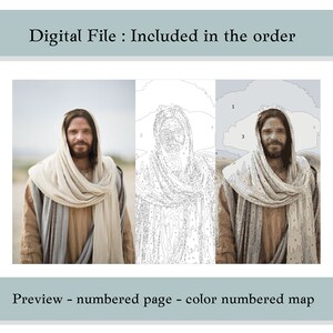 Paint by Number Printable,color by Number Adult, Jesus Christ for Pray ...