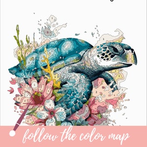 Color by Number for Adult, Paint by Number Printable, Sea Turtle ...