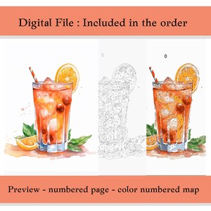 Color by Number for Adult,paint by Number Printable, Cocktails ...