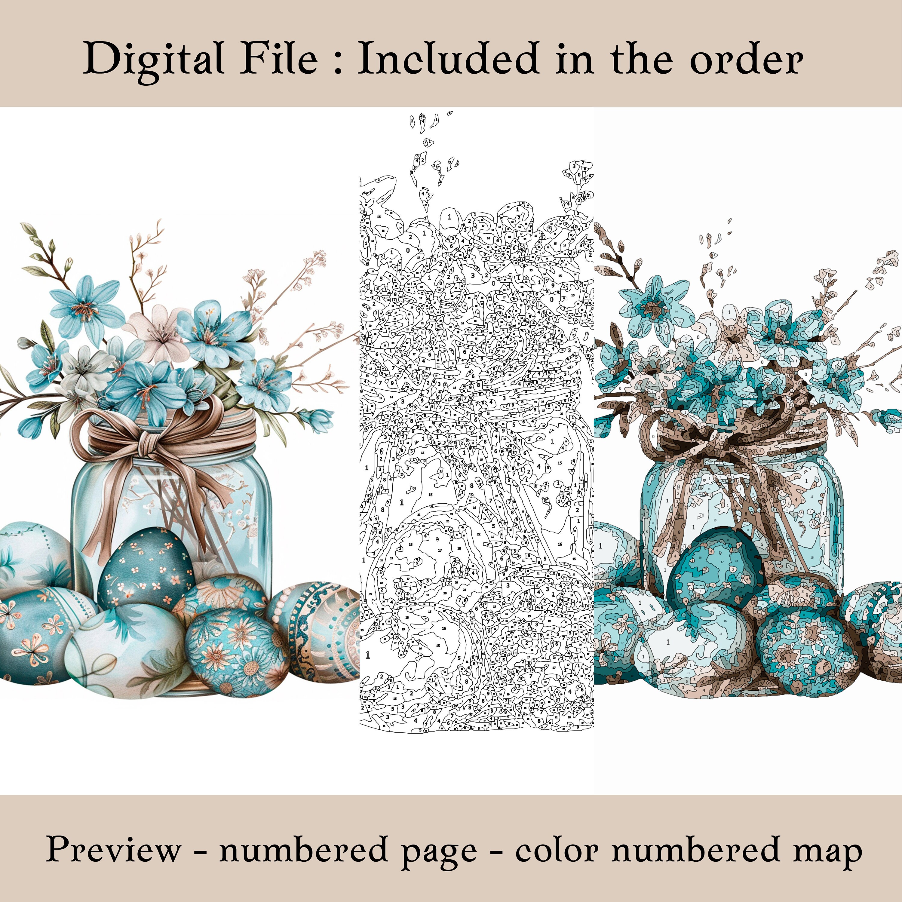 Color by Number for Adult,easter Decoration,paint by Number Printable ...