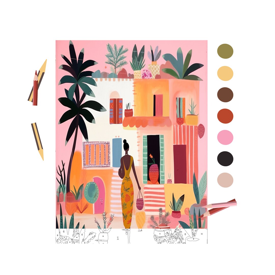 Color by Number for Adult,paint by Number Printable,travel City in ...