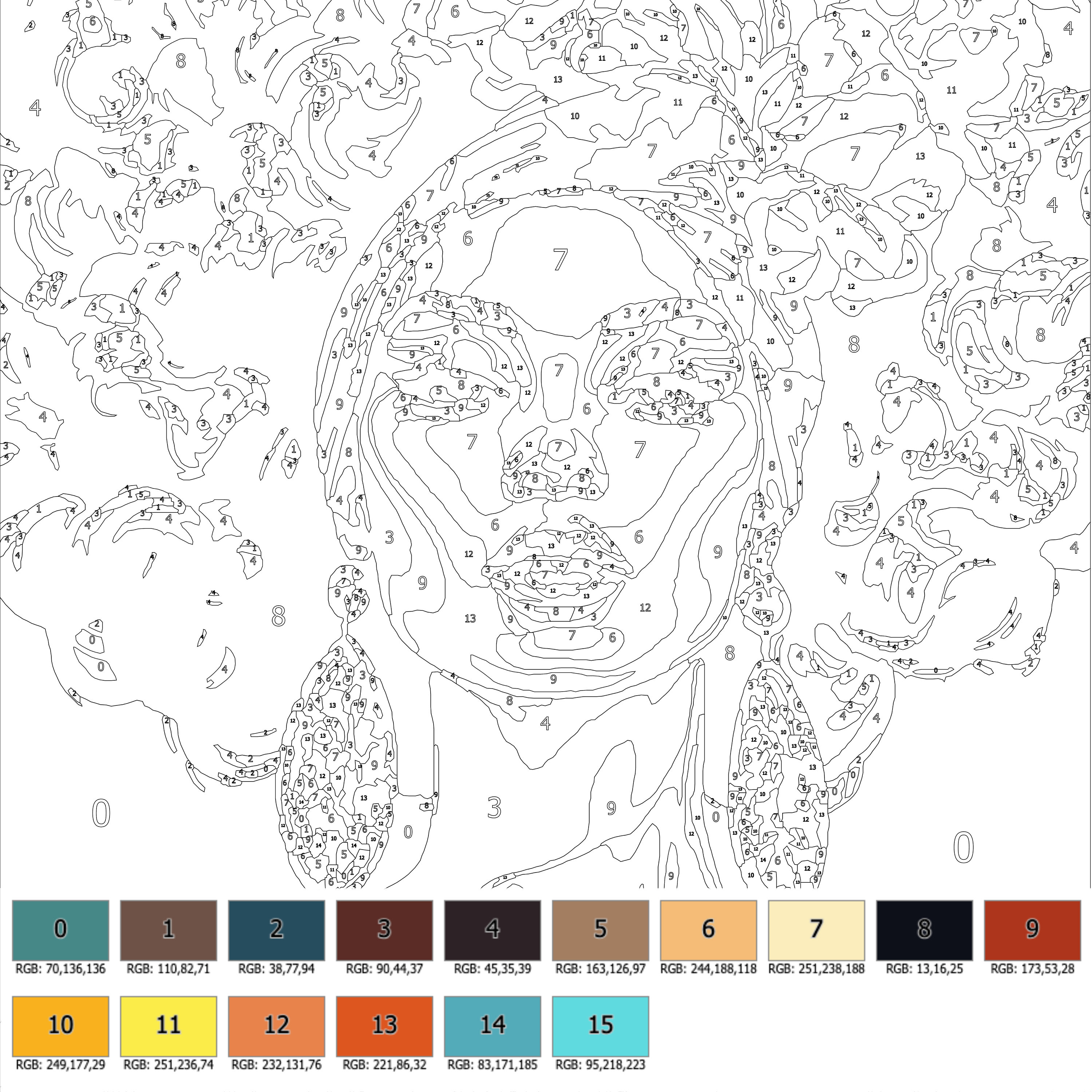 Color by Number for Adult,paint by Number Printable,beautiful Black ...