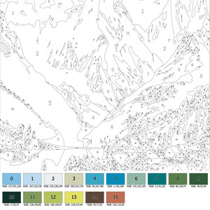 Color by Number for Adult, Paint by Number Printable, Mountain Scenery ...