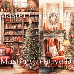 30 Christmas Interior Design Coloring Book - Adults Coloring Pages ...