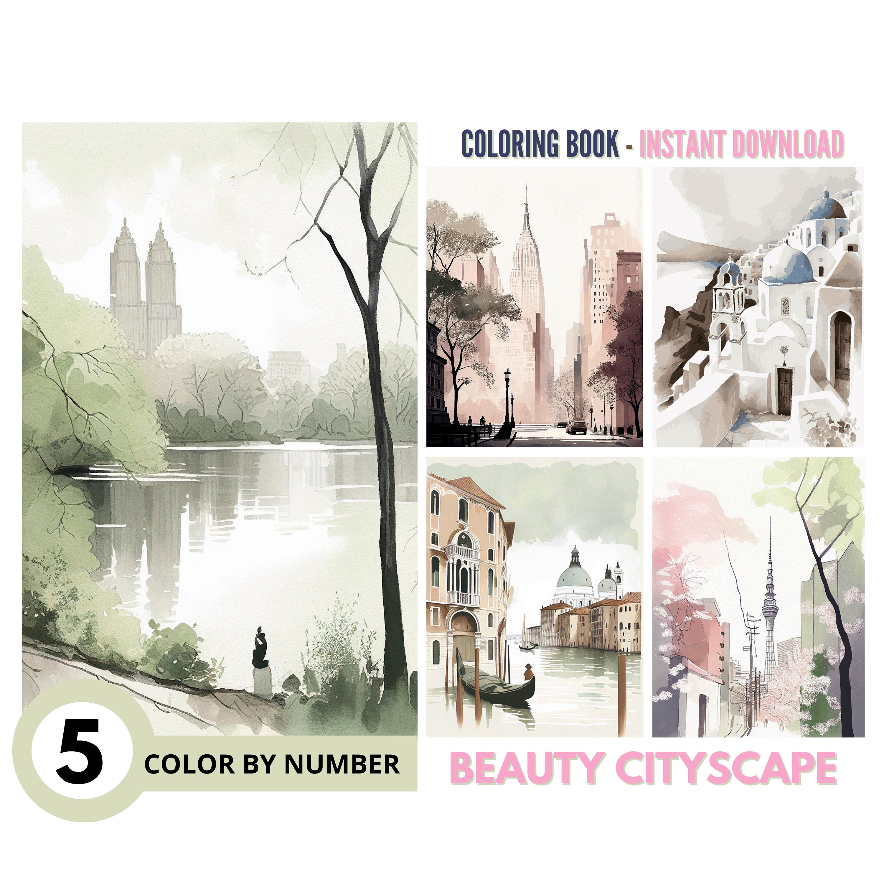 Bundle 30 Color by Number for Adult, Paint by Number Printable ...