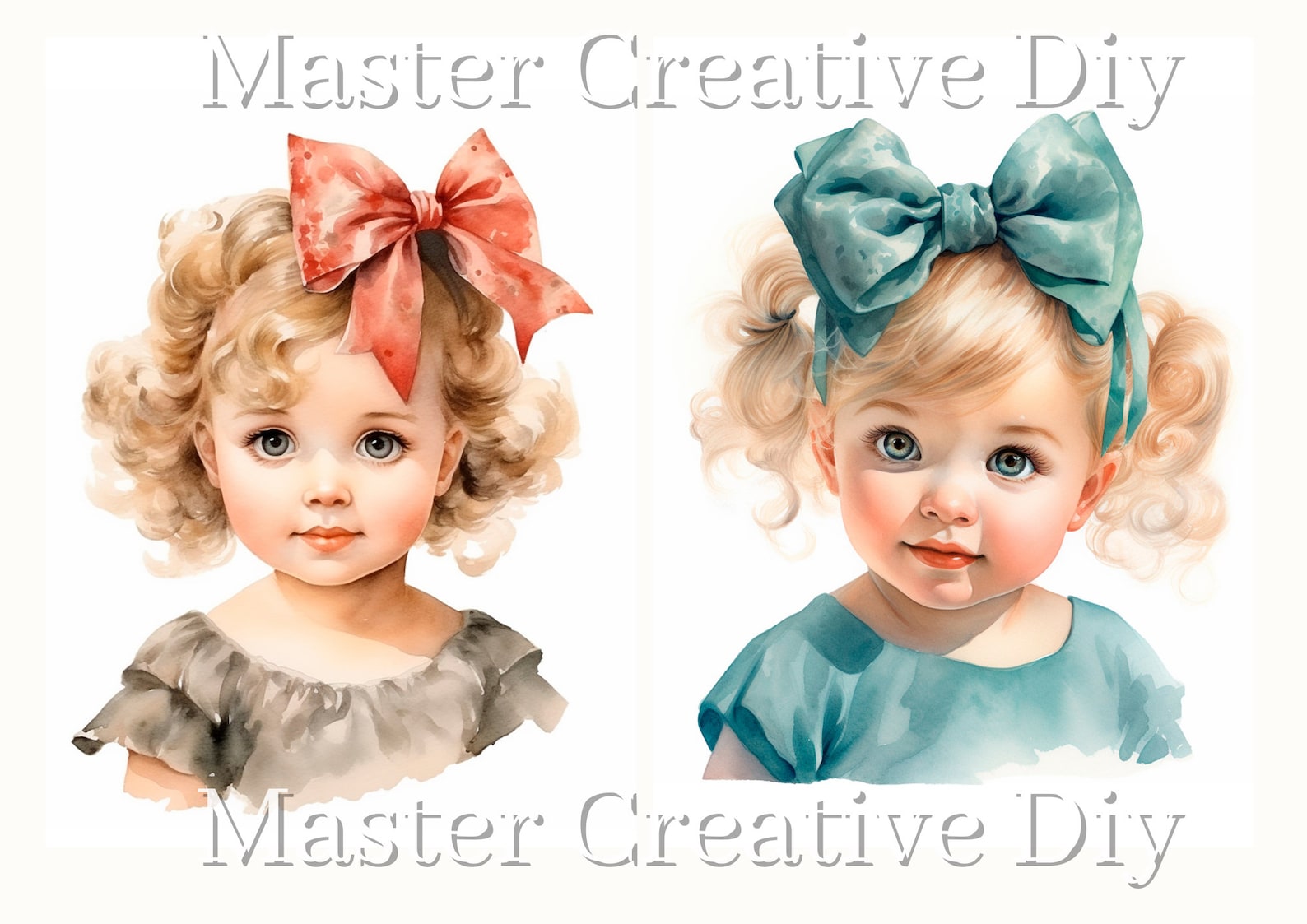 30 Cute Girl With Bow Coloring Book Adults Coloring Pages - Etsy