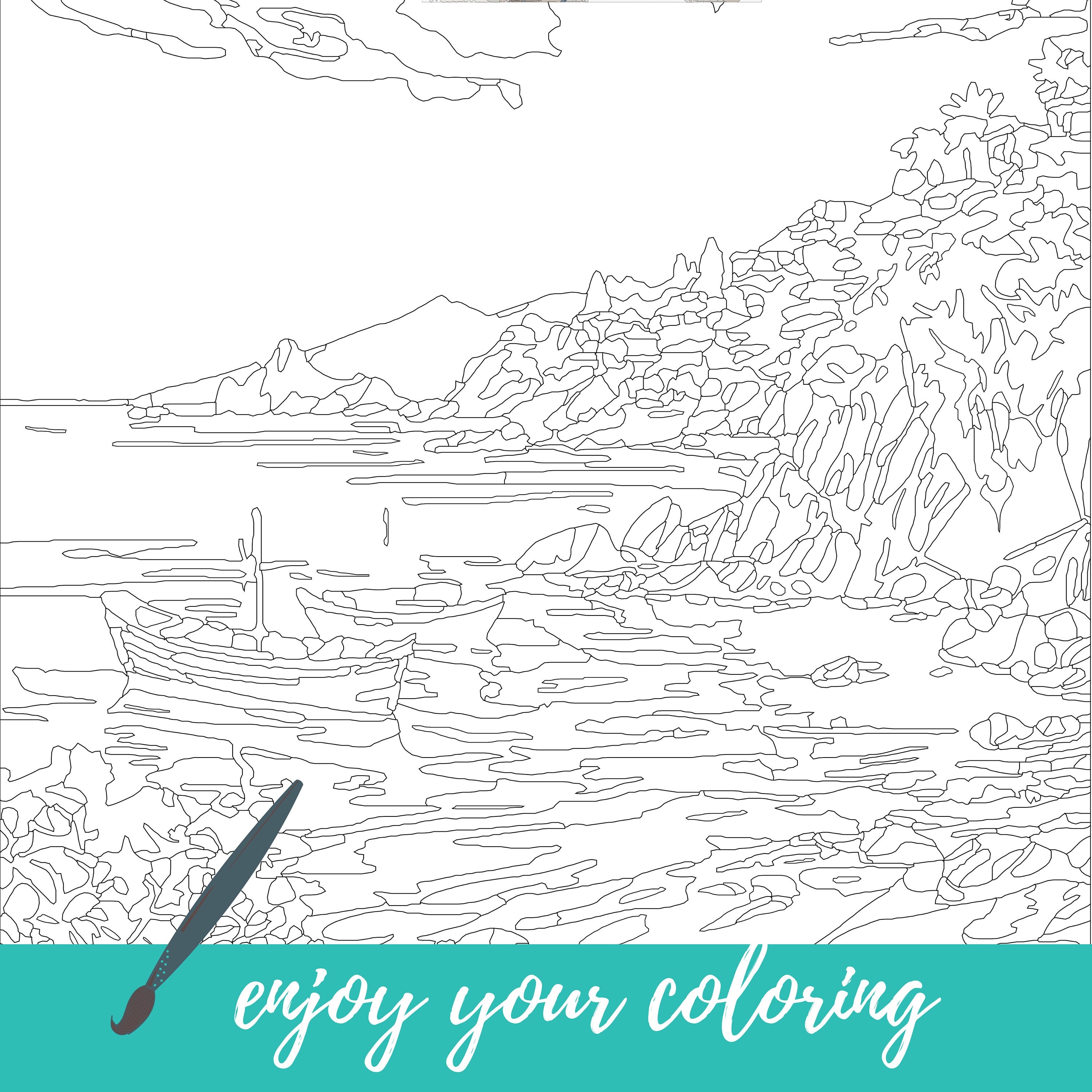 Color by Number for Adult, Paint by Number Printable, Sea Landscape ...