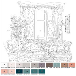 Color by Number for Adult, Paint by Number Printable, Interior Design ...