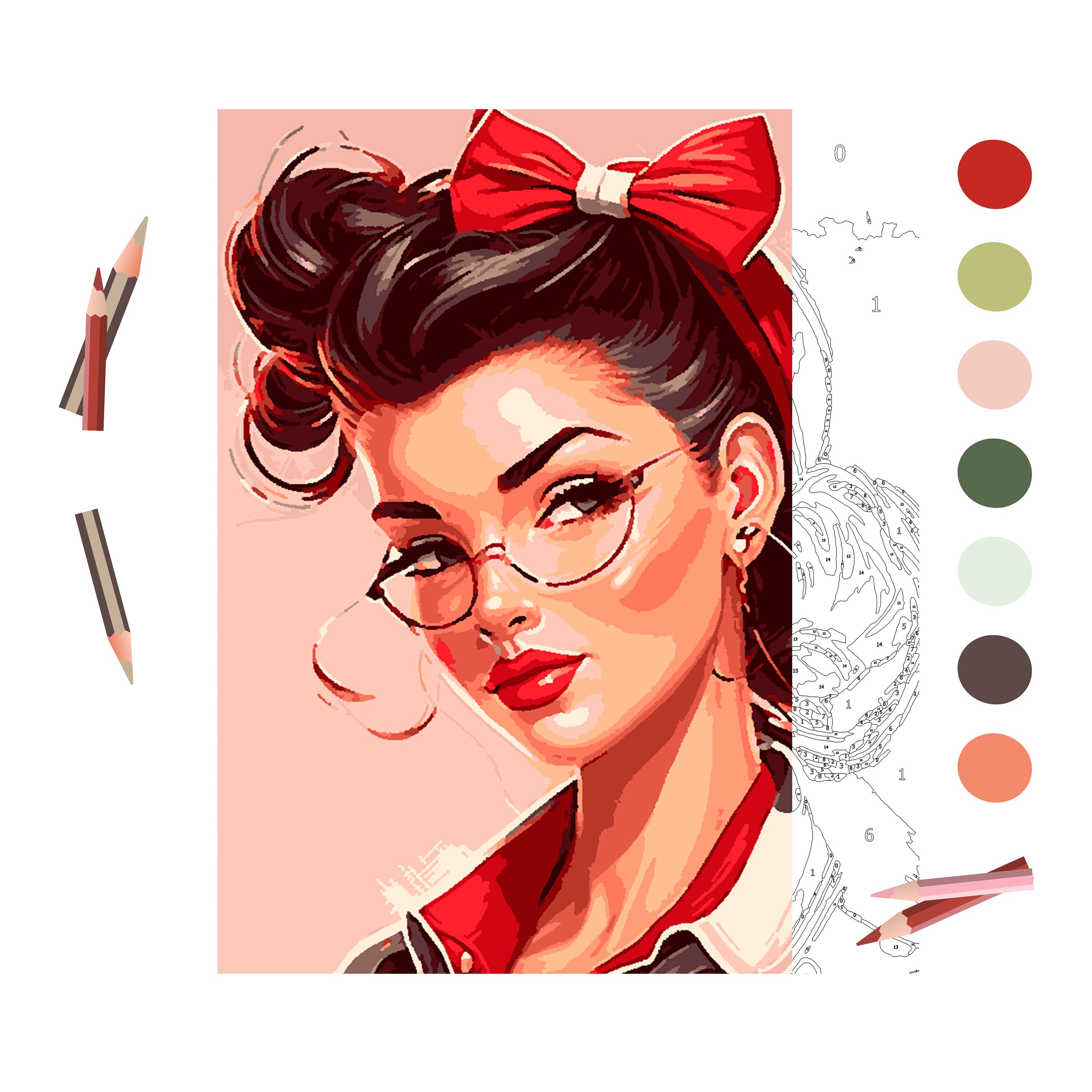 Pin Up Drawing Face