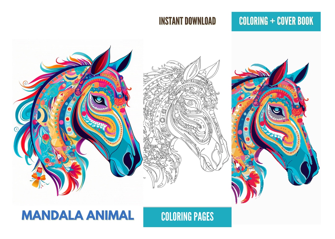 Mandala Animal Coloring Pages for Adult and Kids,printable Coloring ...