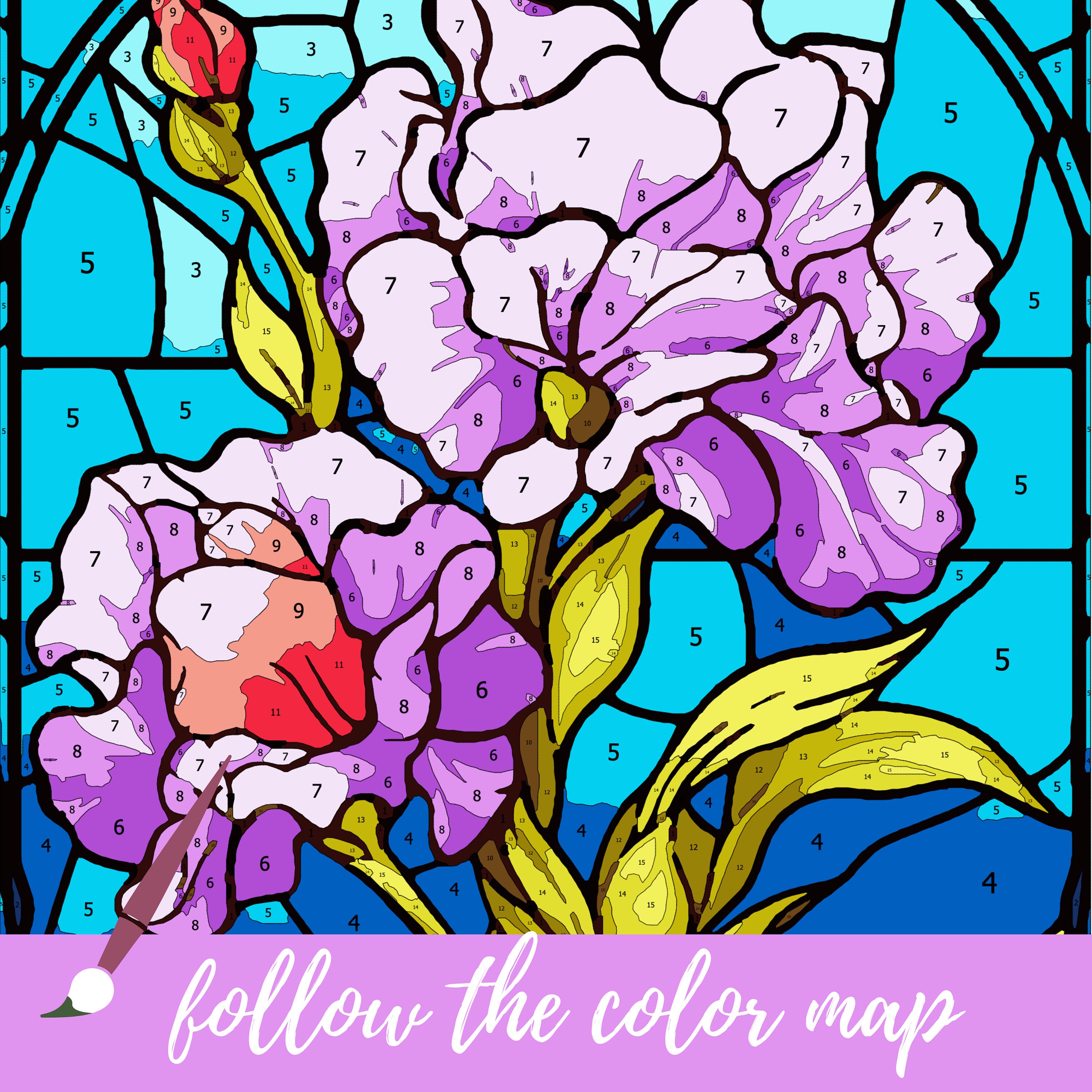 Color by Number for Adultpaint by Number Printable Stained - Etsy