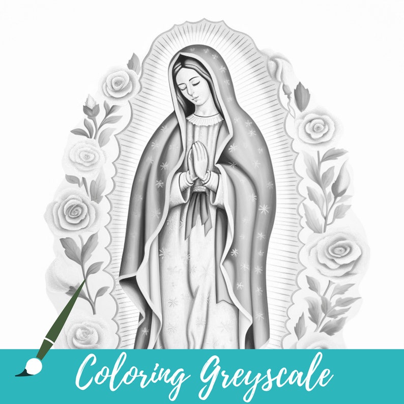 Paint by Number Printable,color by Number Adult,virgin Mary ,our Lady ...