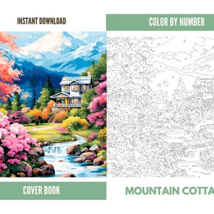 Color by Number for Adult,paint by Number Printable,10 Mountain ...