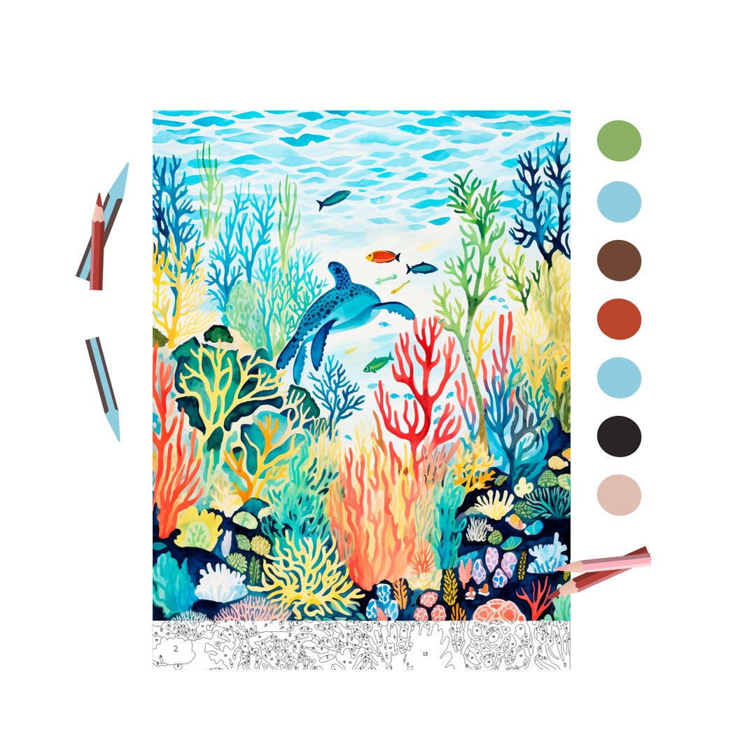 Color by Number for Adult,paint by Number Printable,under the Sea ...