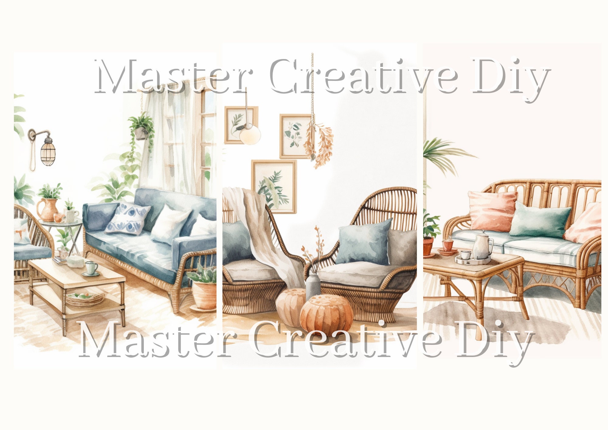 35 Boho Interior Design Coloring Pages for Adults,grayscale Coloring ...