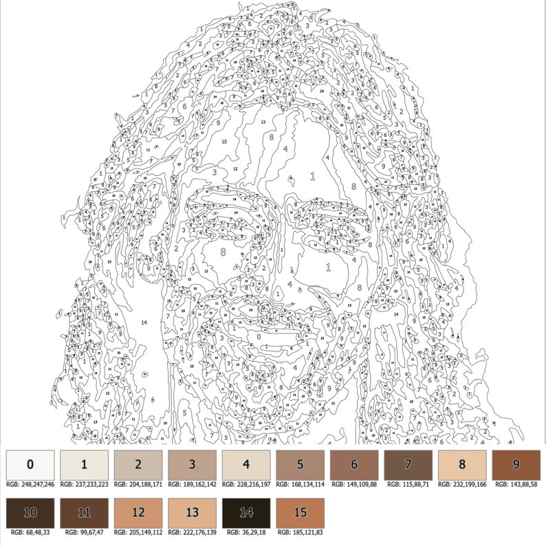 Color by Number Printablepaint by Number Adult Jesus Christ - Etsy