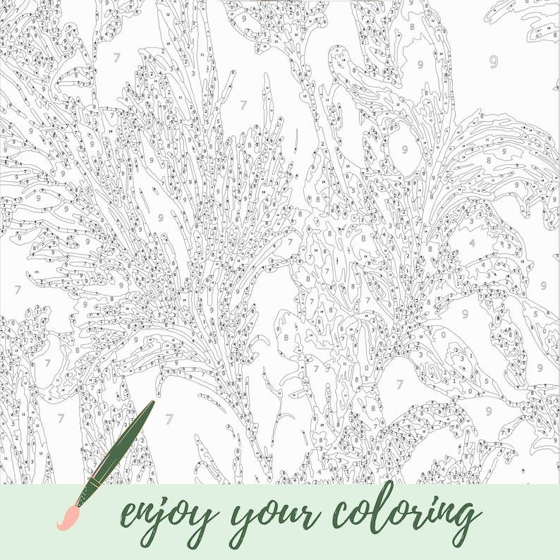 Color by Number Adult,paint by Number Printable,pattern Floral ...