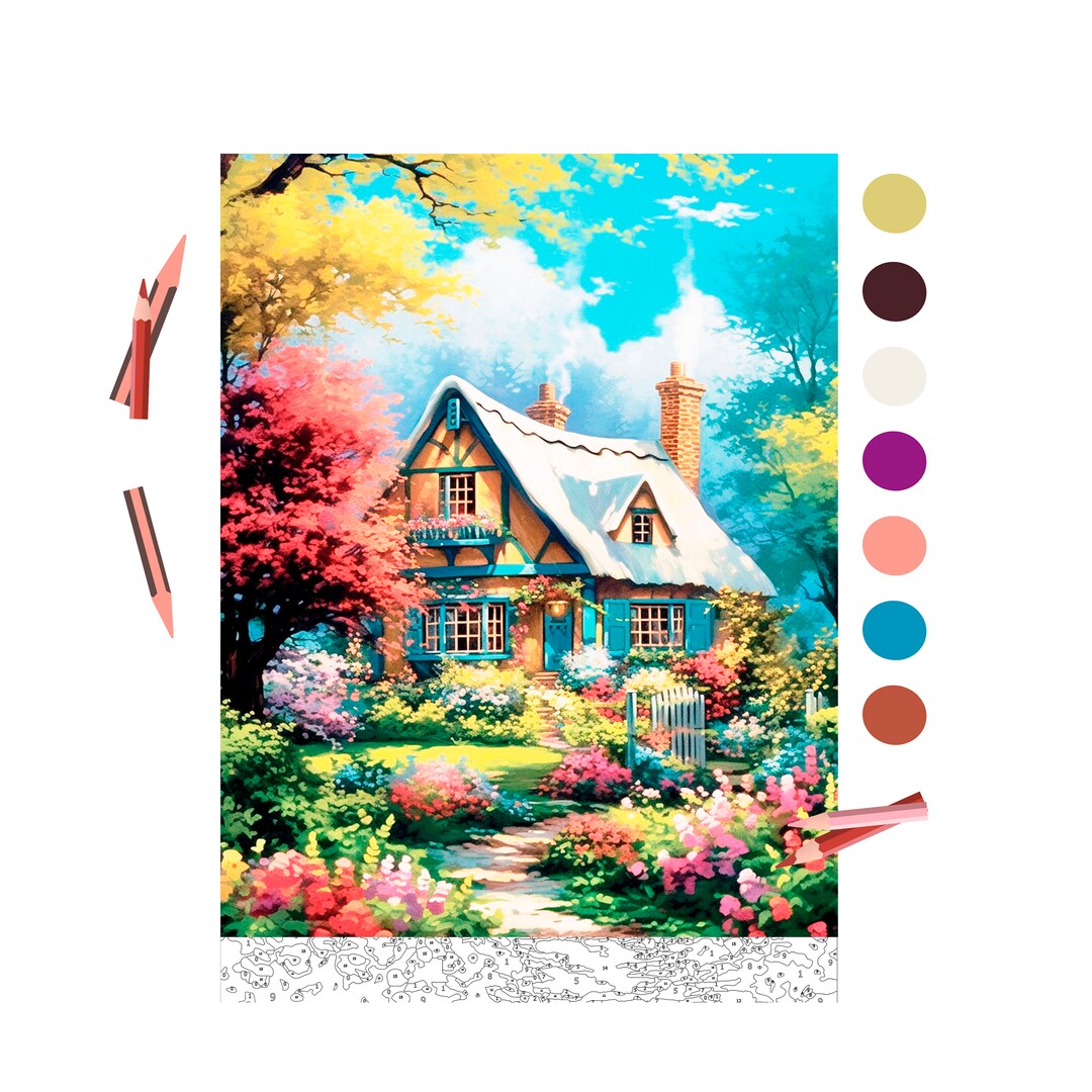 1 Color by Number for Adult, Paint by Number Printable, European ...