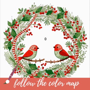 Color by Number for Adult, Paint by Number Printable, Christmas Wreath ...