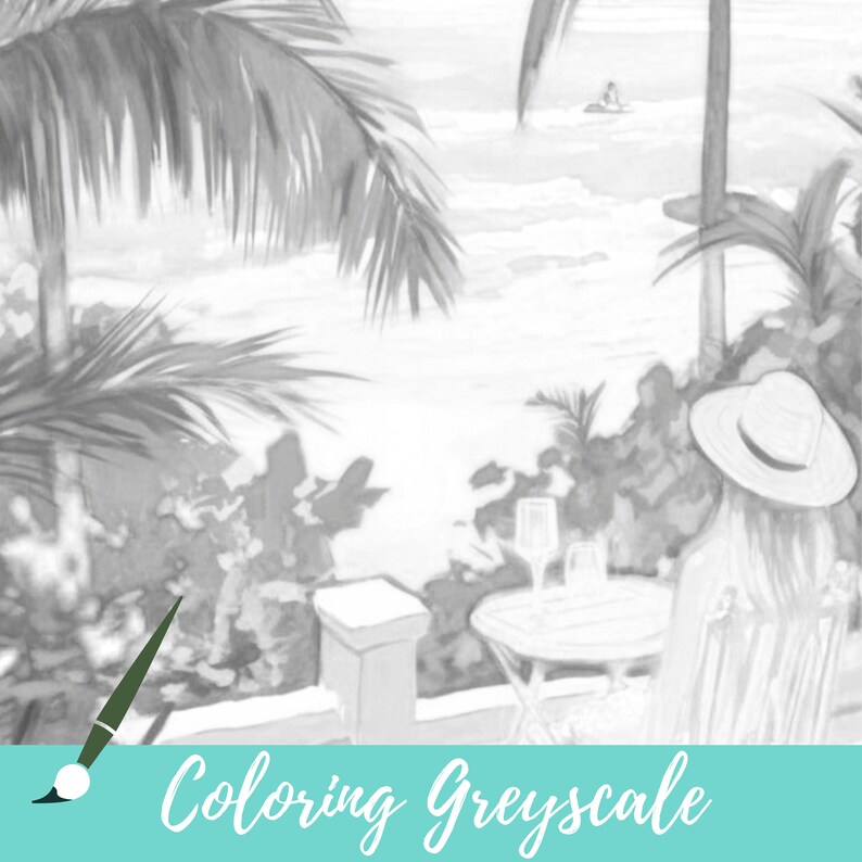 Color by Number for Adult, Paint by Number Printable, Beach Landscape ...