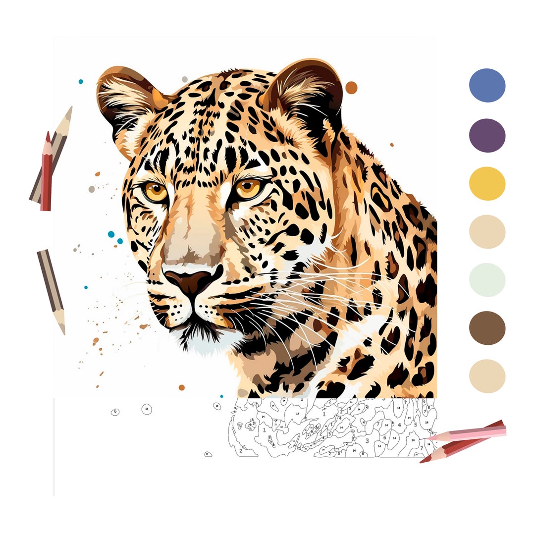 Color by Number for Adult, Paint by Number Printable,wild Animal ...