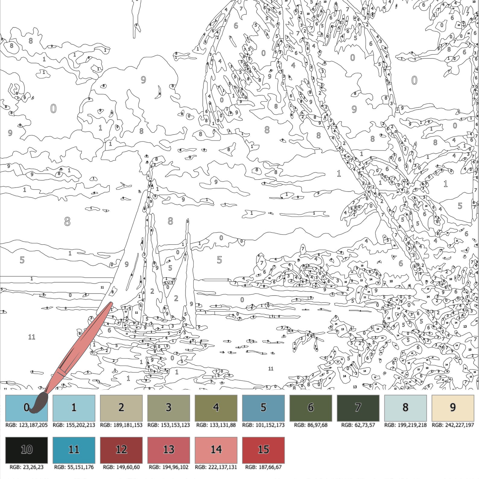 1 Color by Number for Adult Paint by Number Printable Dream - Etsy