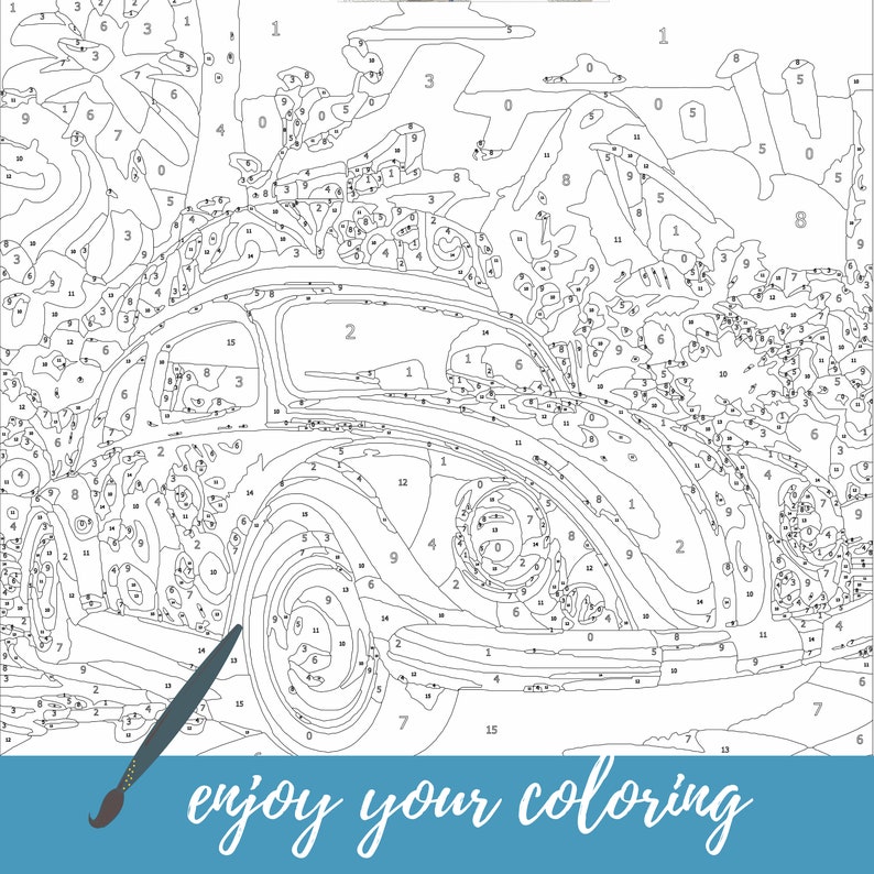 Color by Number for Adult, Paint by Number Printable,mandala Car ...