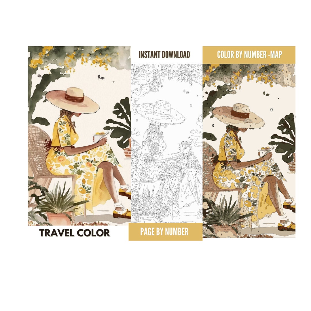 Color by Number Printable,paint by Number for Adult,woman Mexico,jo ...