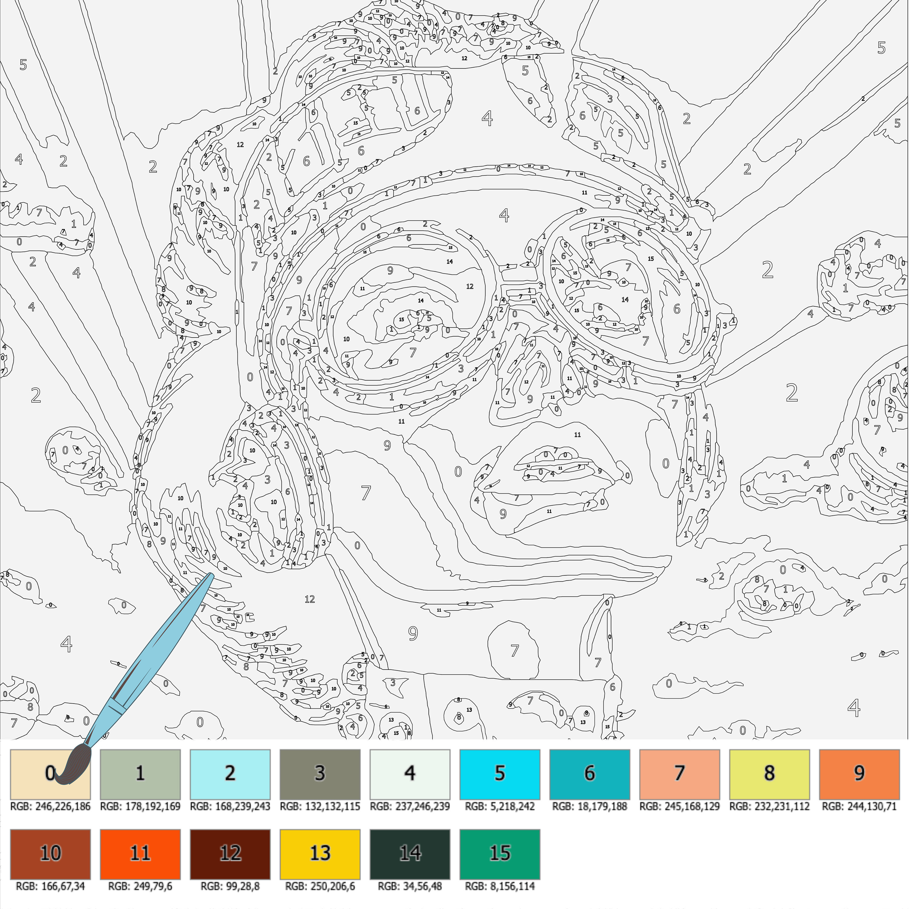 Color by Number for Adult, Futuristic Woman, Paint by Number Printable ...